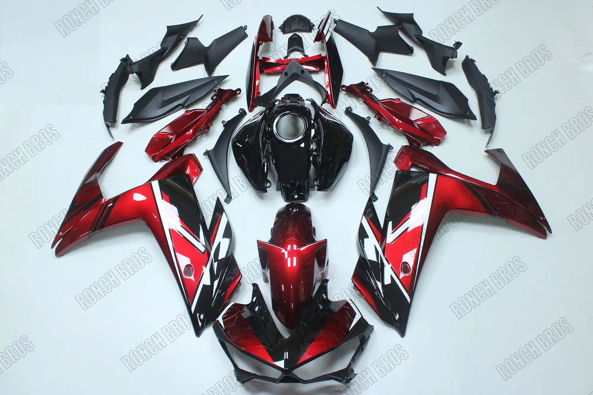 Ronch Bros™ 2015-2018 YZF-R3 Fairings Red/Black | Ronch Bros